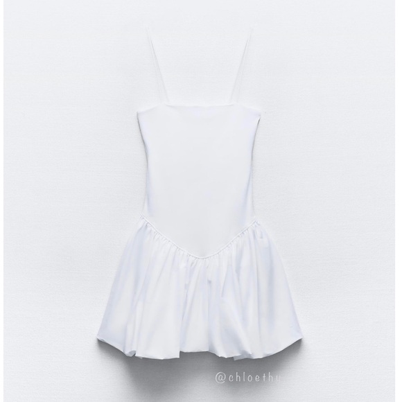 Zara | Dresses | Zara Mixed Rib Poplin Balloon Dress | Poshmark